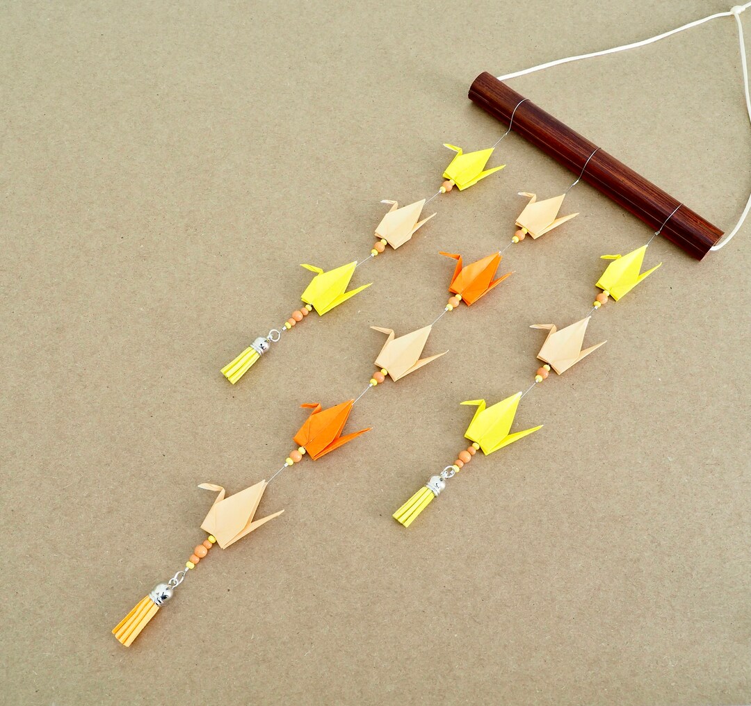 Origami Fall Crane Wall Hanging Origami Orange, Peach, and Yellow Wall ...