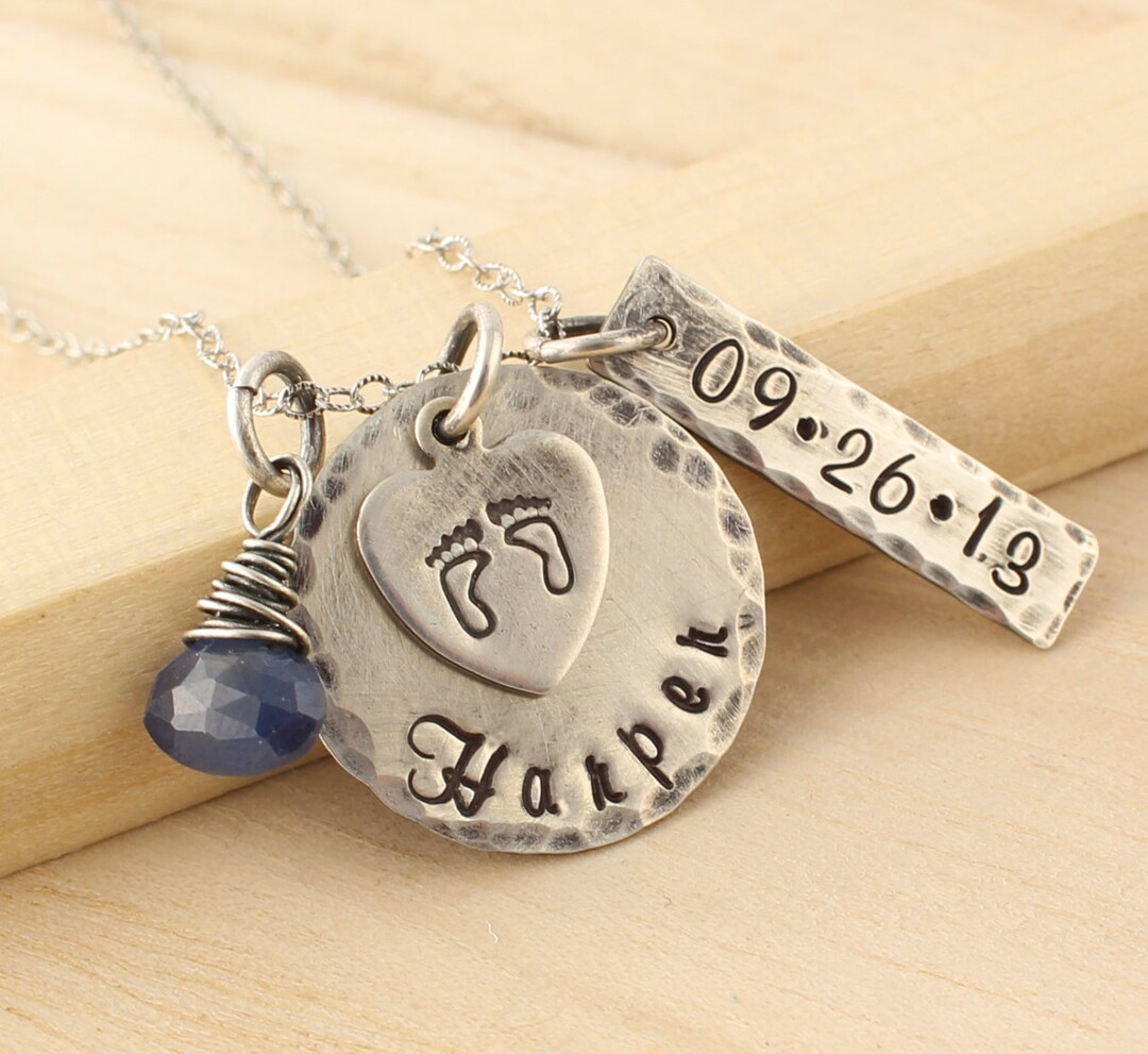 New Mom Necklace Antiqued and Rustic Mothers Necklace Personalized for ...