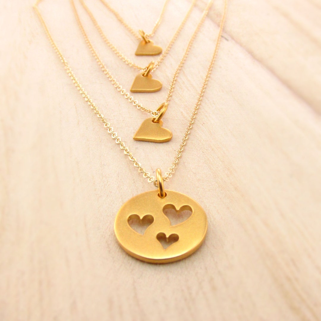 Mutter Tochter Halskette Gold Mutter dreiEr Set von vier 3 Töchtern ...