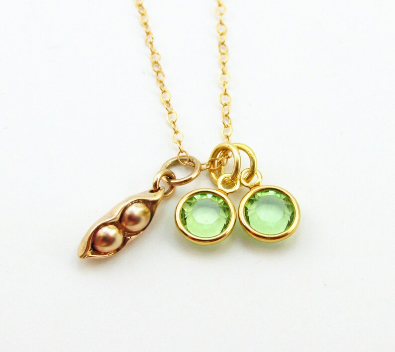 Two Peas in a Pod Charm Necklace Gold Peas Necklace Best - Etsy
