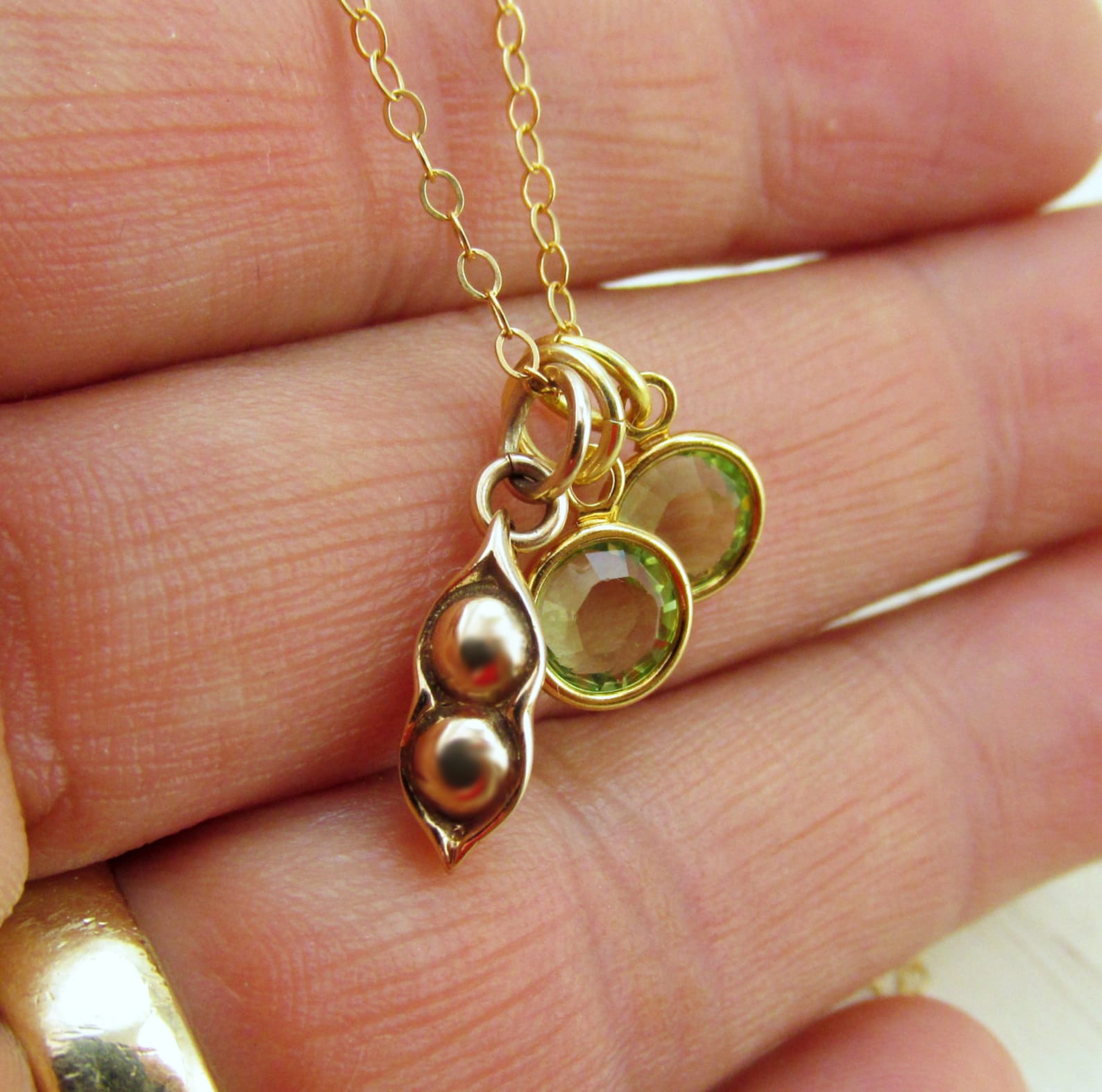 Two Peas in a Pod Charm Necklace Gold Peas Necklace Best - Etsy