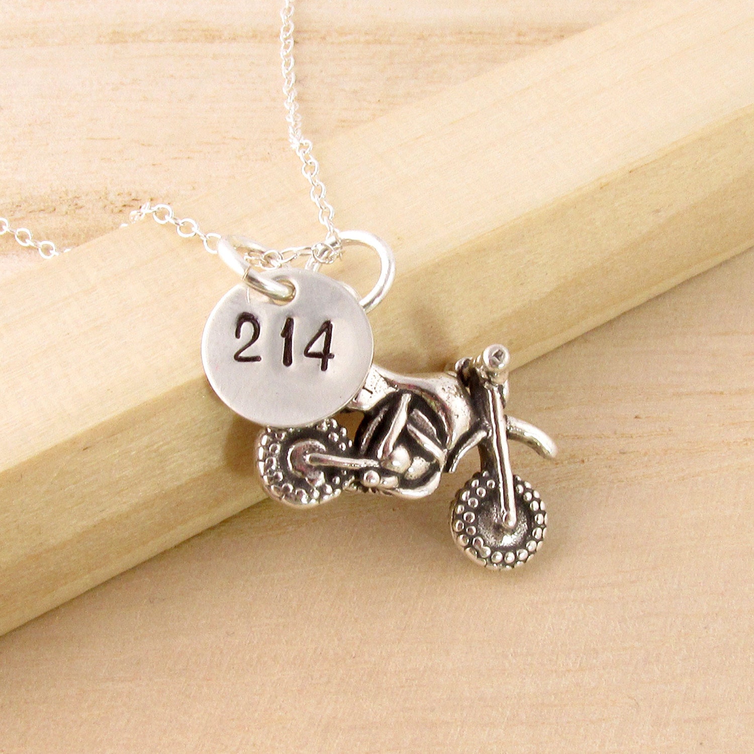 Motocross Necklace Personalized MX Jewelry Sterling Silver - Etsy