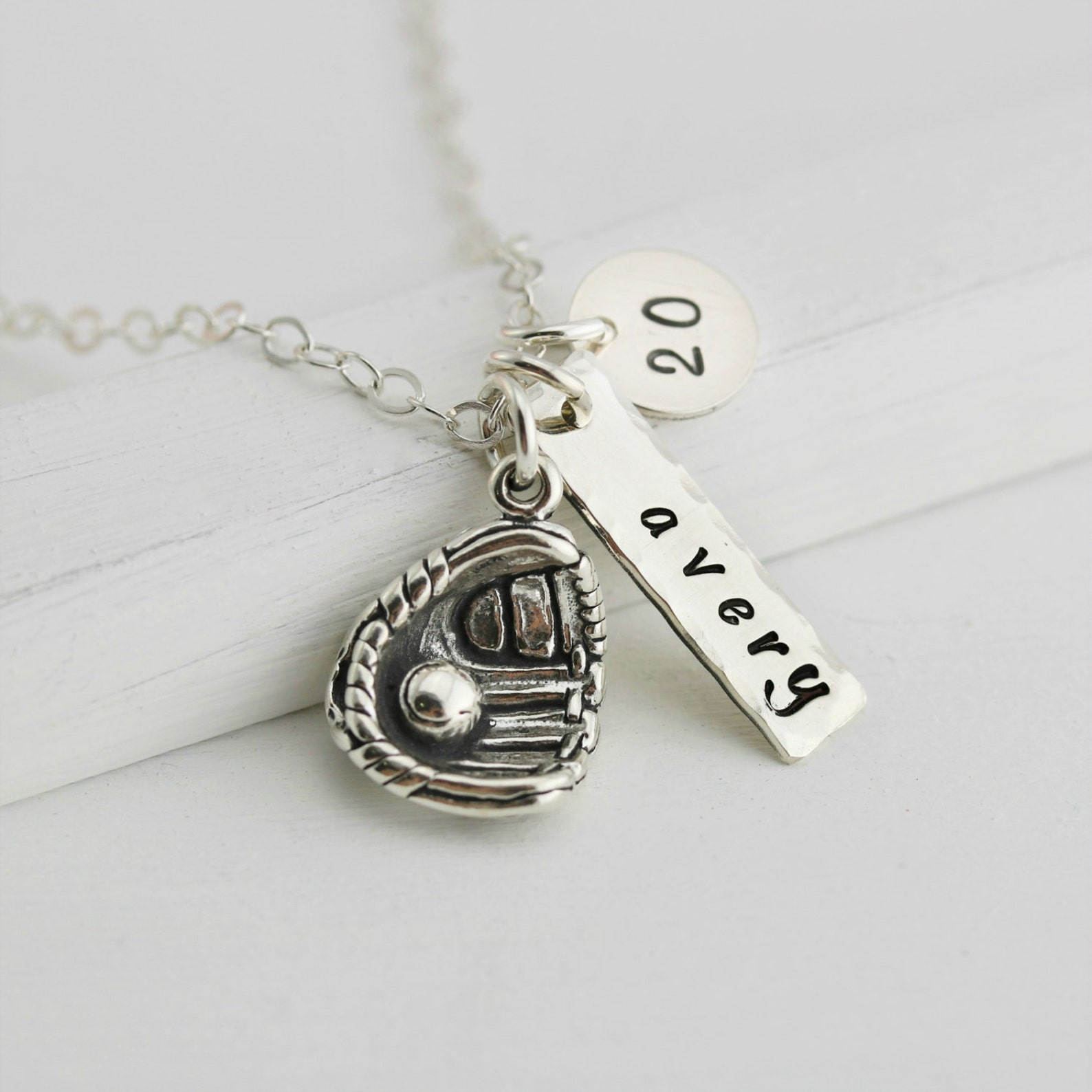 Personalized Baseball Necklace sterling Silver Baseball or - Etsy