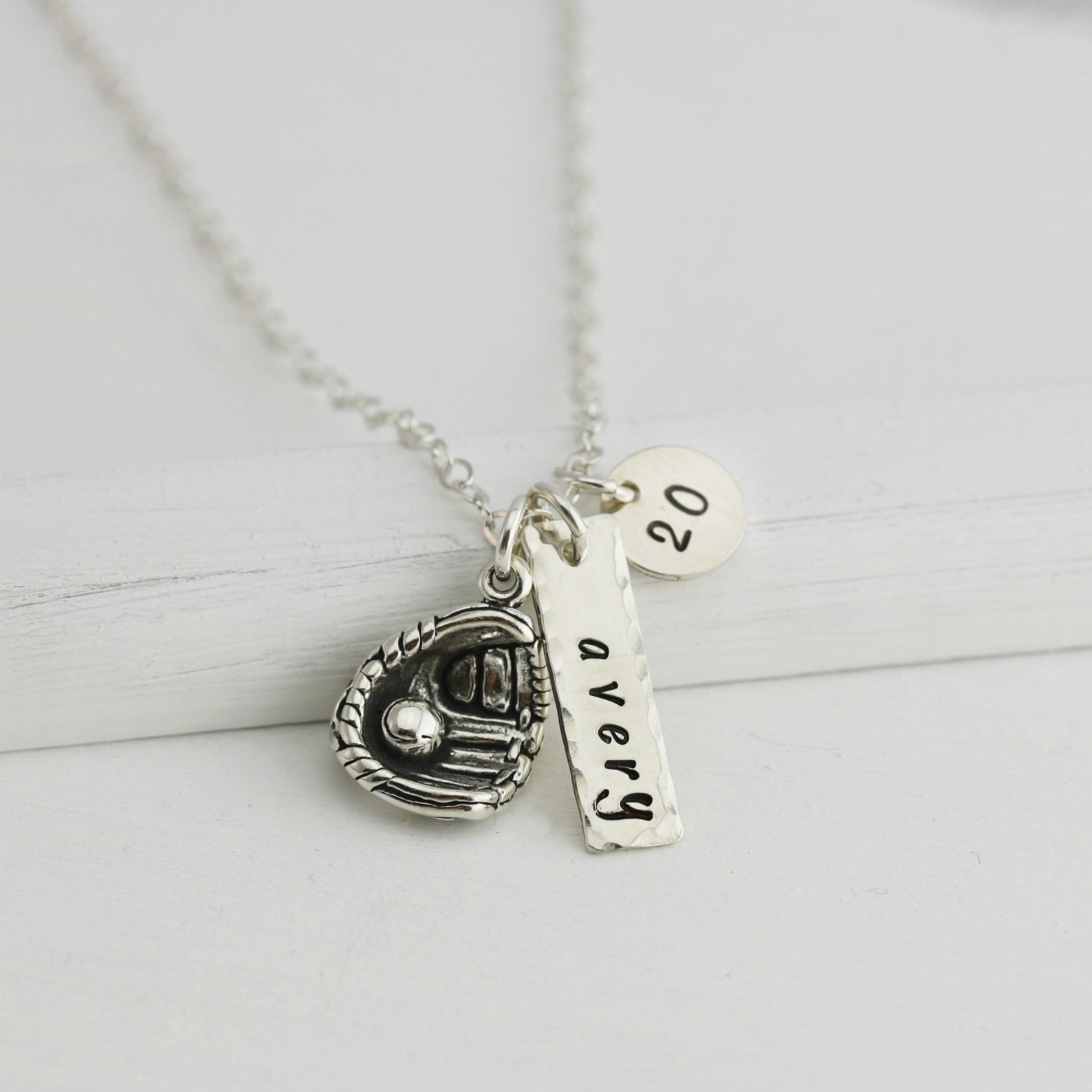 Personalized Baseball Necklace sterling Silver Baseball or - Etsy