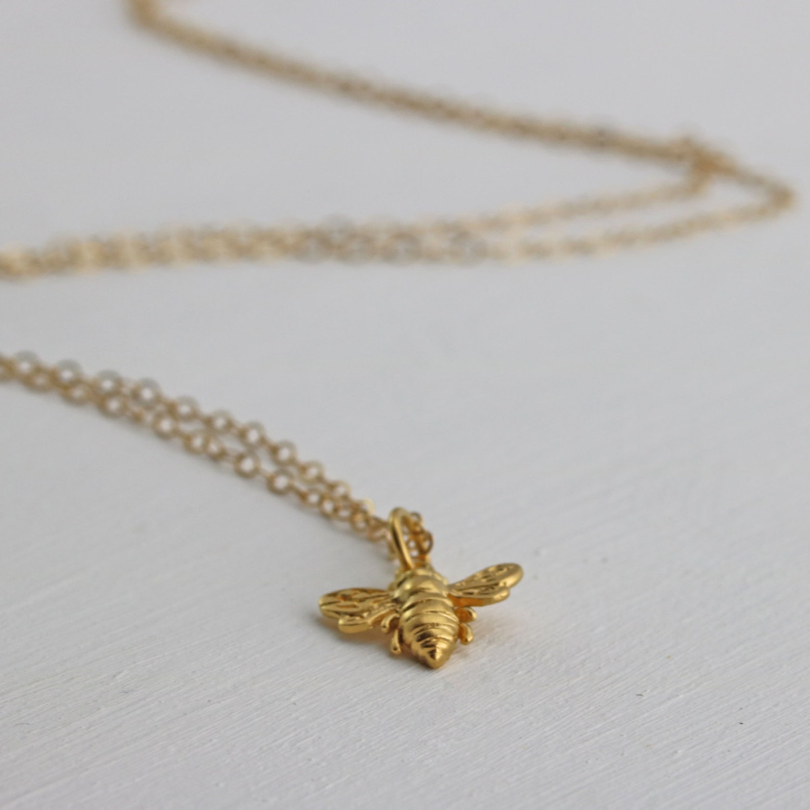 Gold Bee Necklace Gold Honey Bee Necklace Bee Keeper - Etsy