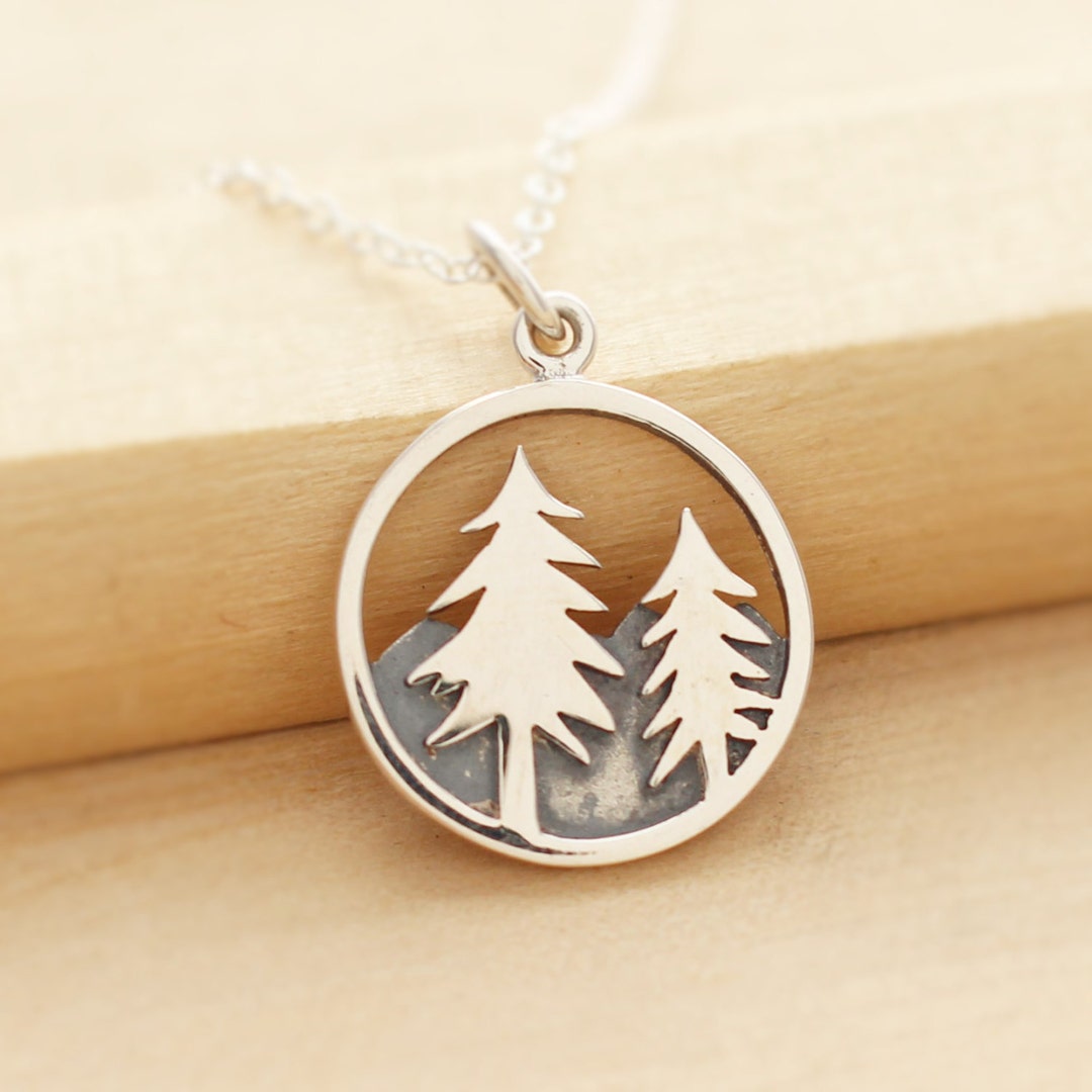 Pine Tree Necklace Wilderness Jewelry Fir Tree Necklace Sterling Silver ...