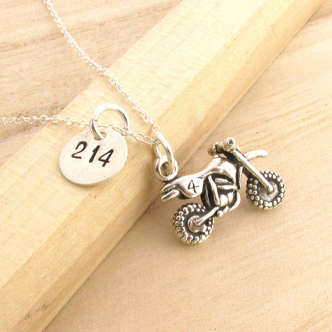 Motocross Necklace Personalized MX Jewelry Sterling Silver - Etsy