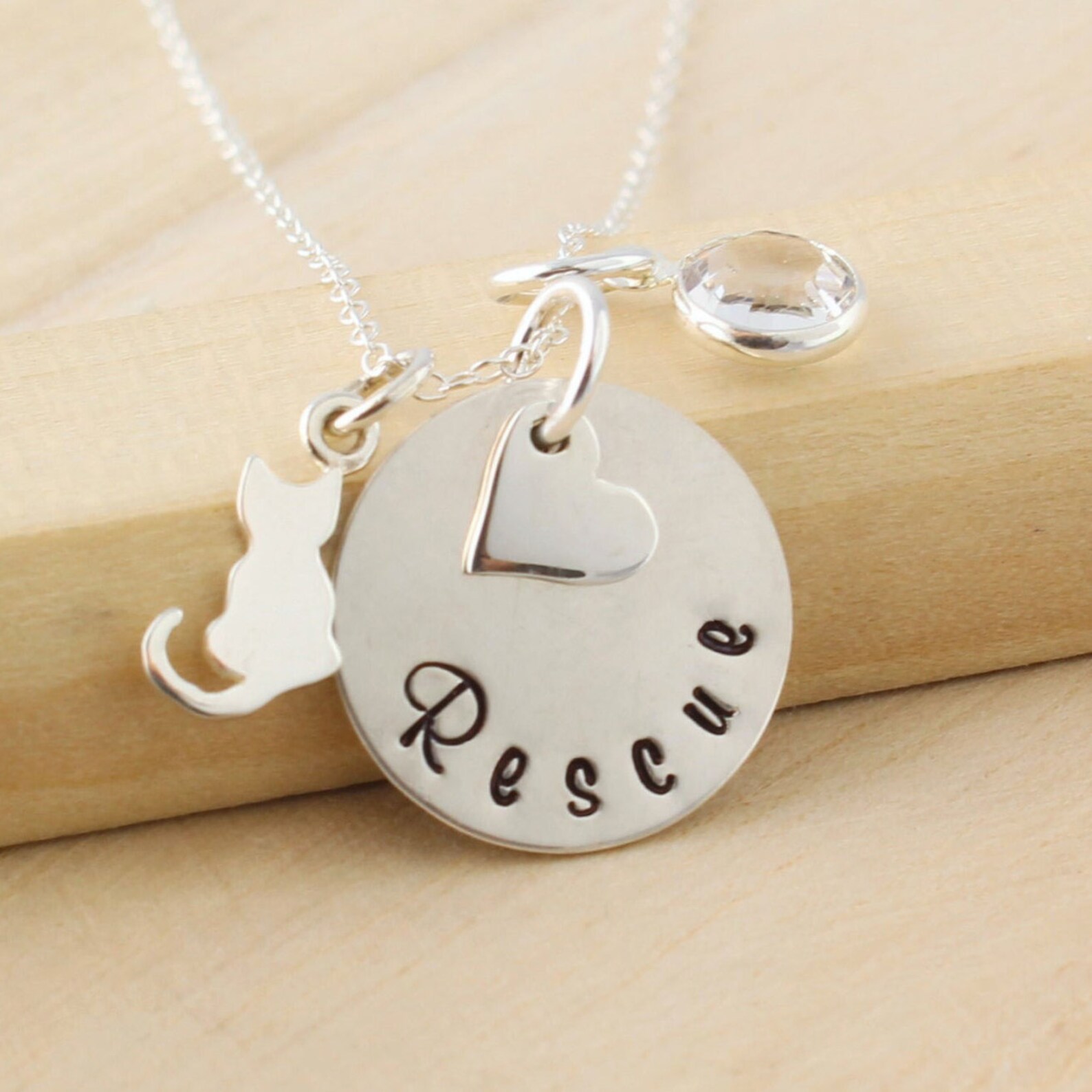 Cat Rescue Necklace Animal Rescue Cat Necklace Cat Lover - Etsy