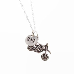 Motocross Necklace Personalized MX Jewelry Sterling Silver Dirt Bike ...