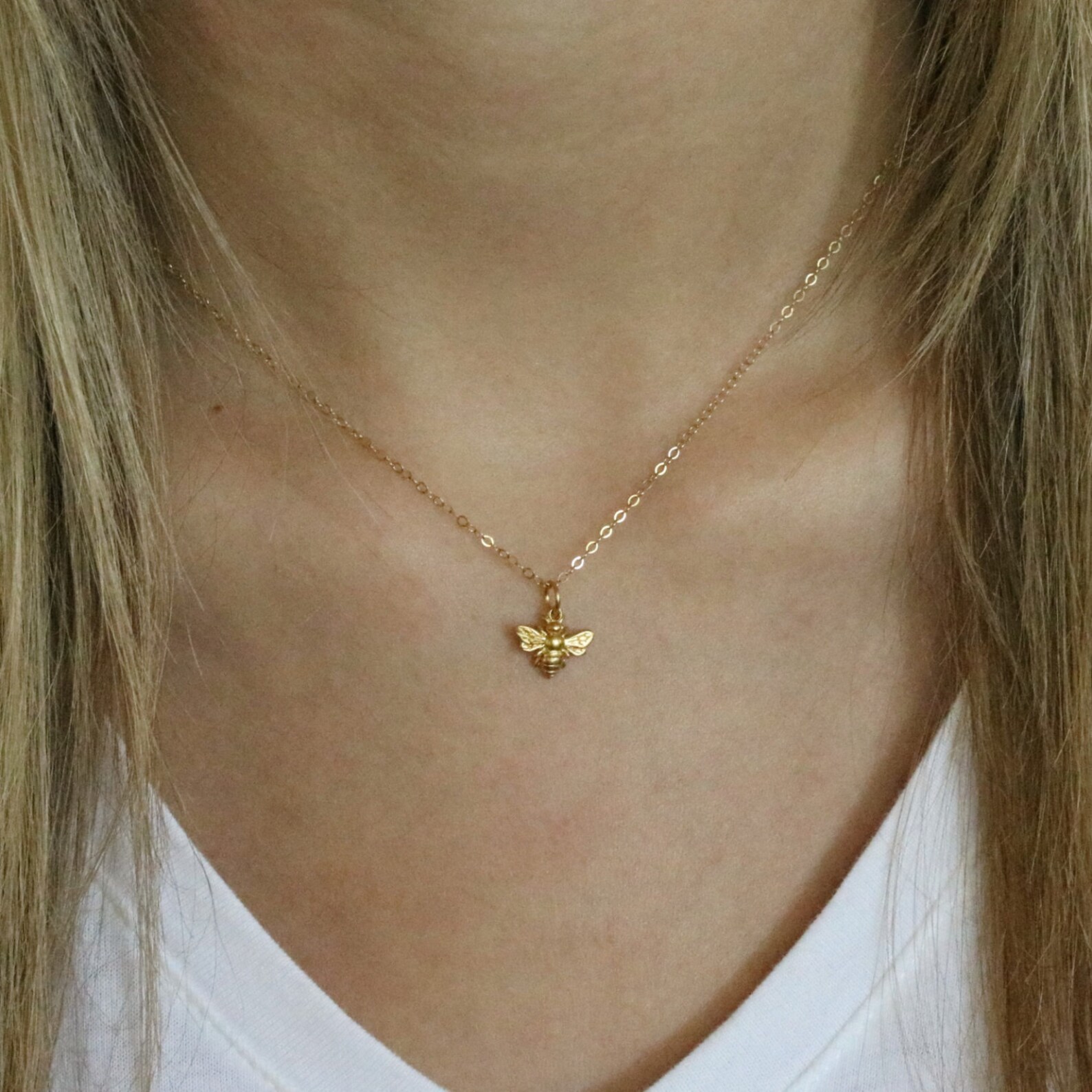 Gold Bee Necklace Gold Honey Bee Necklace Bee Keeper - Etsy