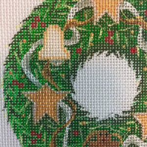 Hand Painted Needlepoint Canvas Gingerbread Man Wreath 18 Count 4 ...