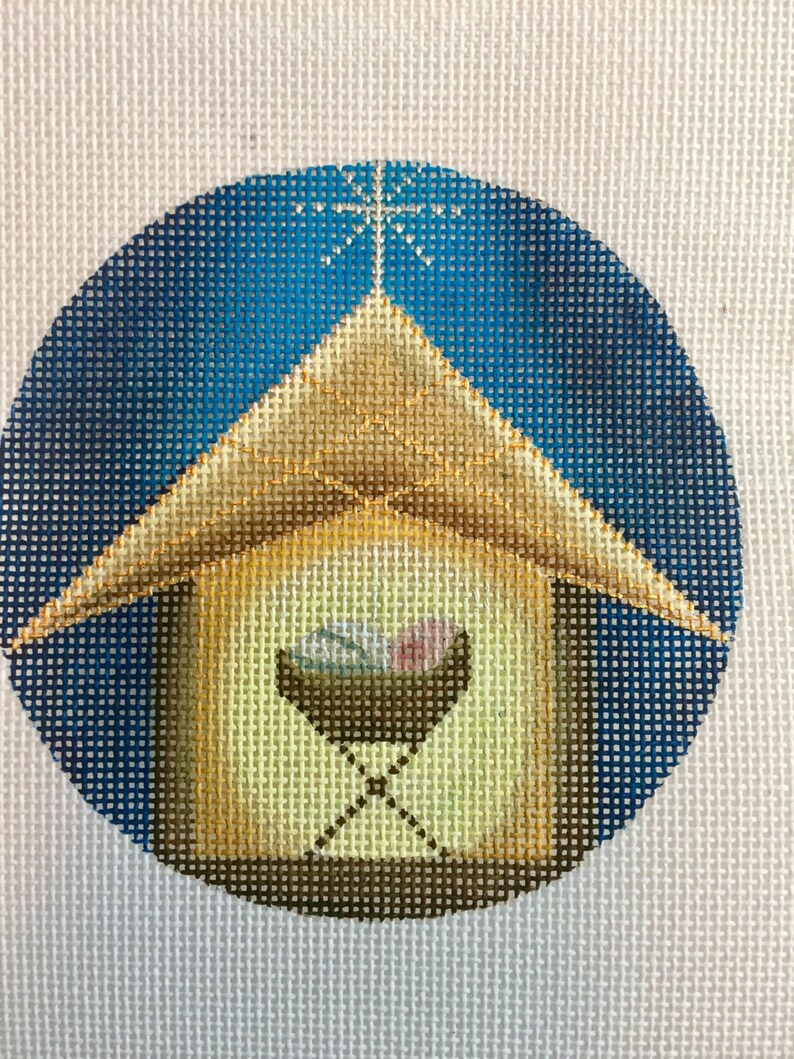 Hand Painted Needlepoint Canvas Simple Nativity 4 | Etsy