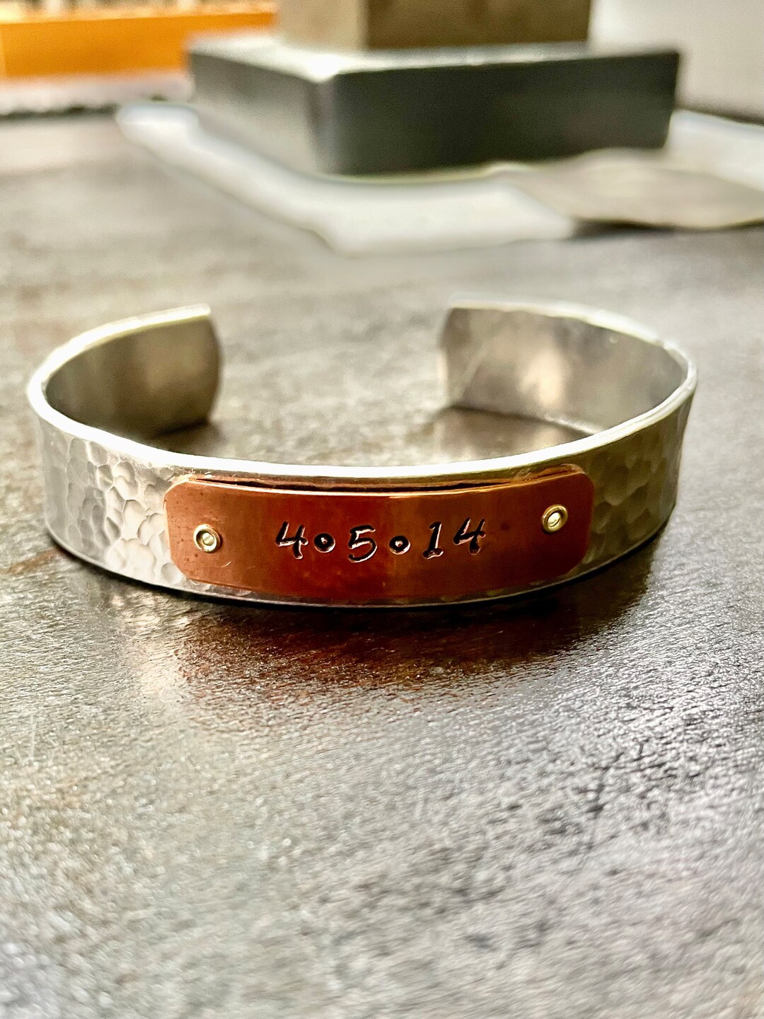 Cuff Braclet With Copper Tag. 1/2 Inch X 6 Inch Cuff. - Etsy
