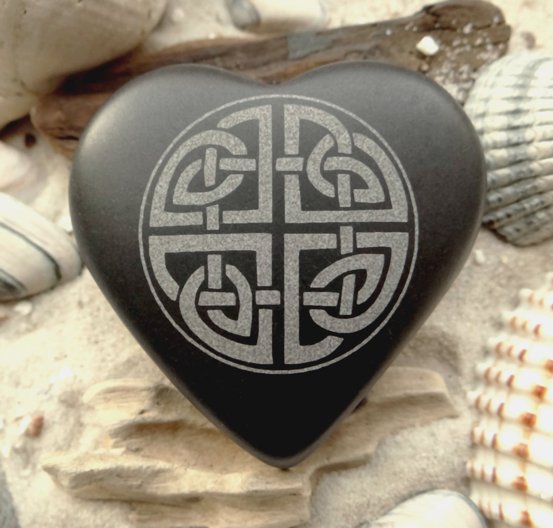 Heart Celtic Knot Engraving Stone Basalt Fine Talisman for Fans of the ...