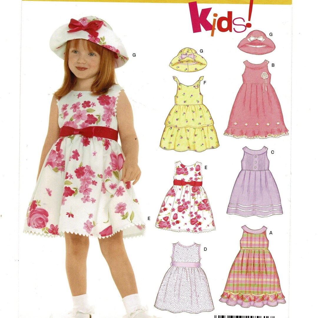 UNCUT New Look 6579 Little Girl Sewing Pattern, Empire Waist Sleeveless ...