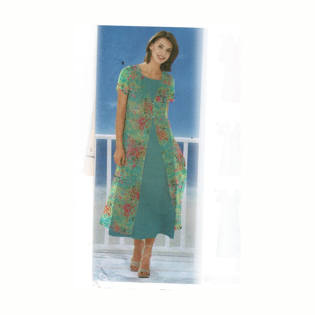 Simplicity 5551 EASY Long Sleeveless Dress & Duster or Jacket Woman ...