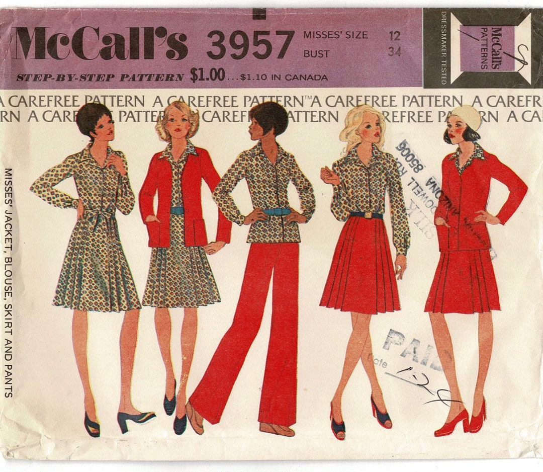 Misses Size 12 Women Suit Sewing Pattern Blouse Jacket - Etsy