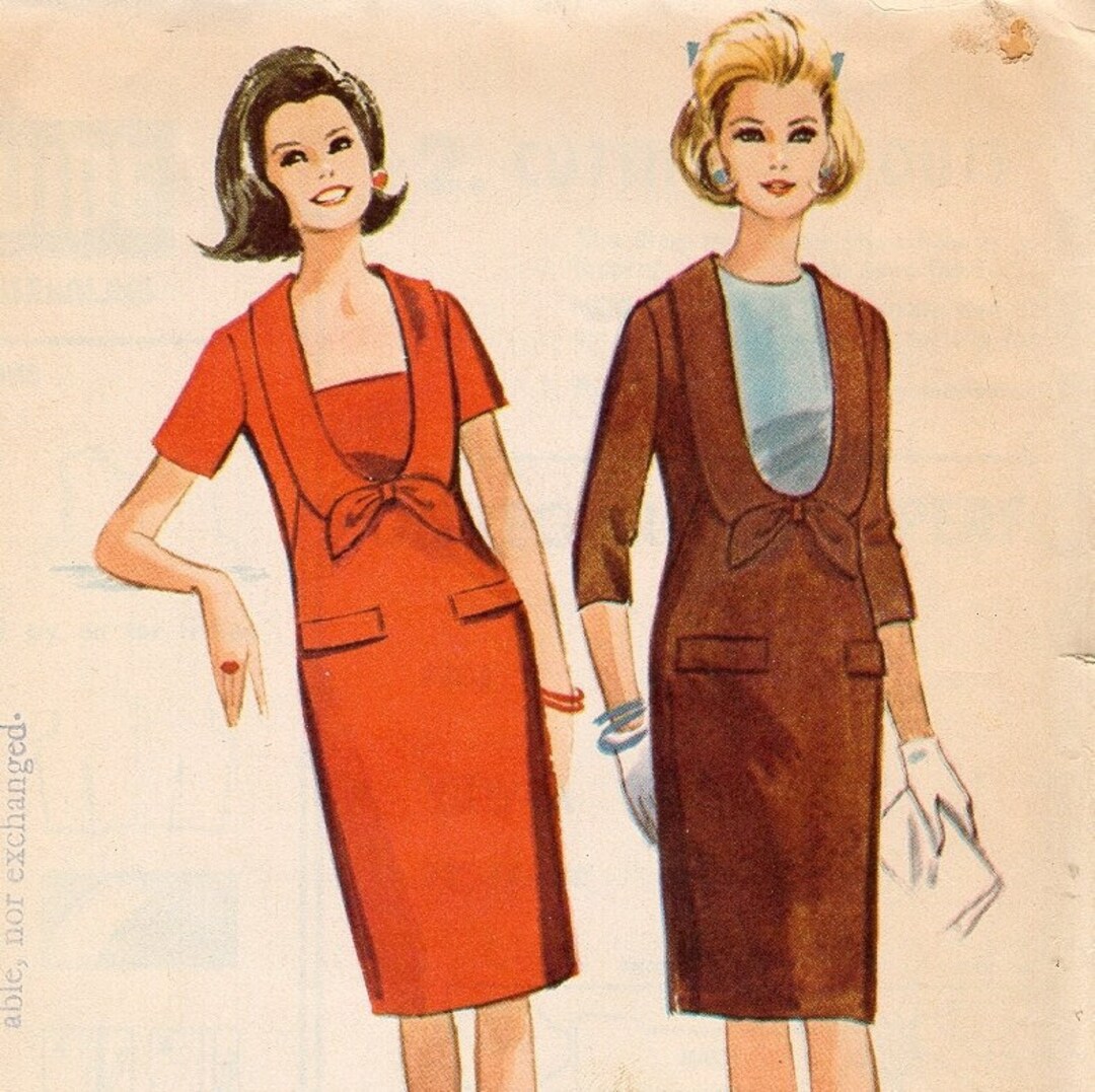 Mccalls 7503 Ladies Straight Slim Dress W/ Snap in Dickie Woman Sewing ...