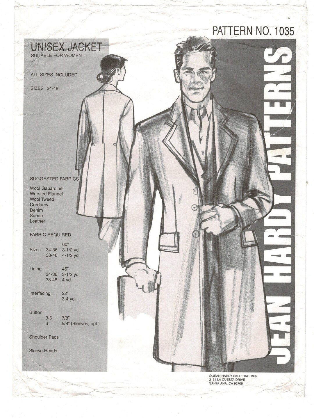 Jean Hardy 1035 Men's Sewing Pattern for Groom's - Etsy