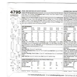 Simplicity 4795 Nativity Costume Sewing Pattern for Teens & Adults ...