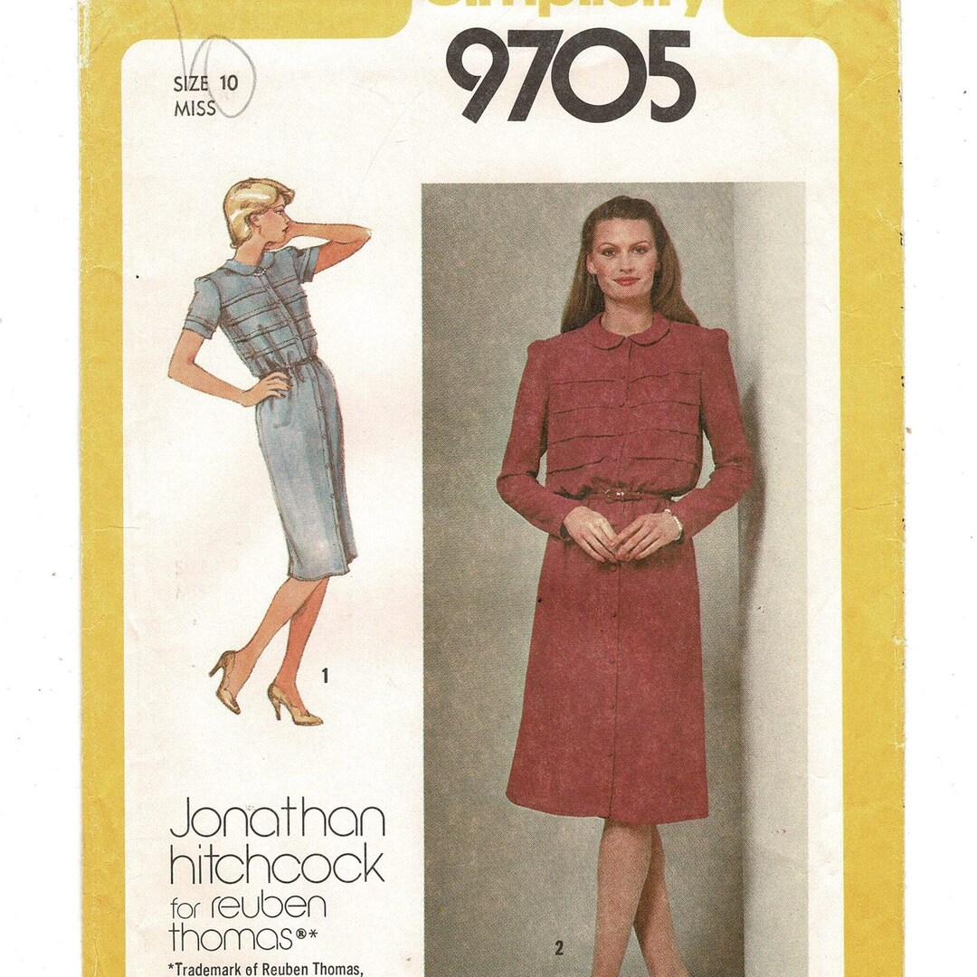 Uncut Simplicity 9705 Woman Sewing Pattern for Slim Fit DRESS, Long or ...