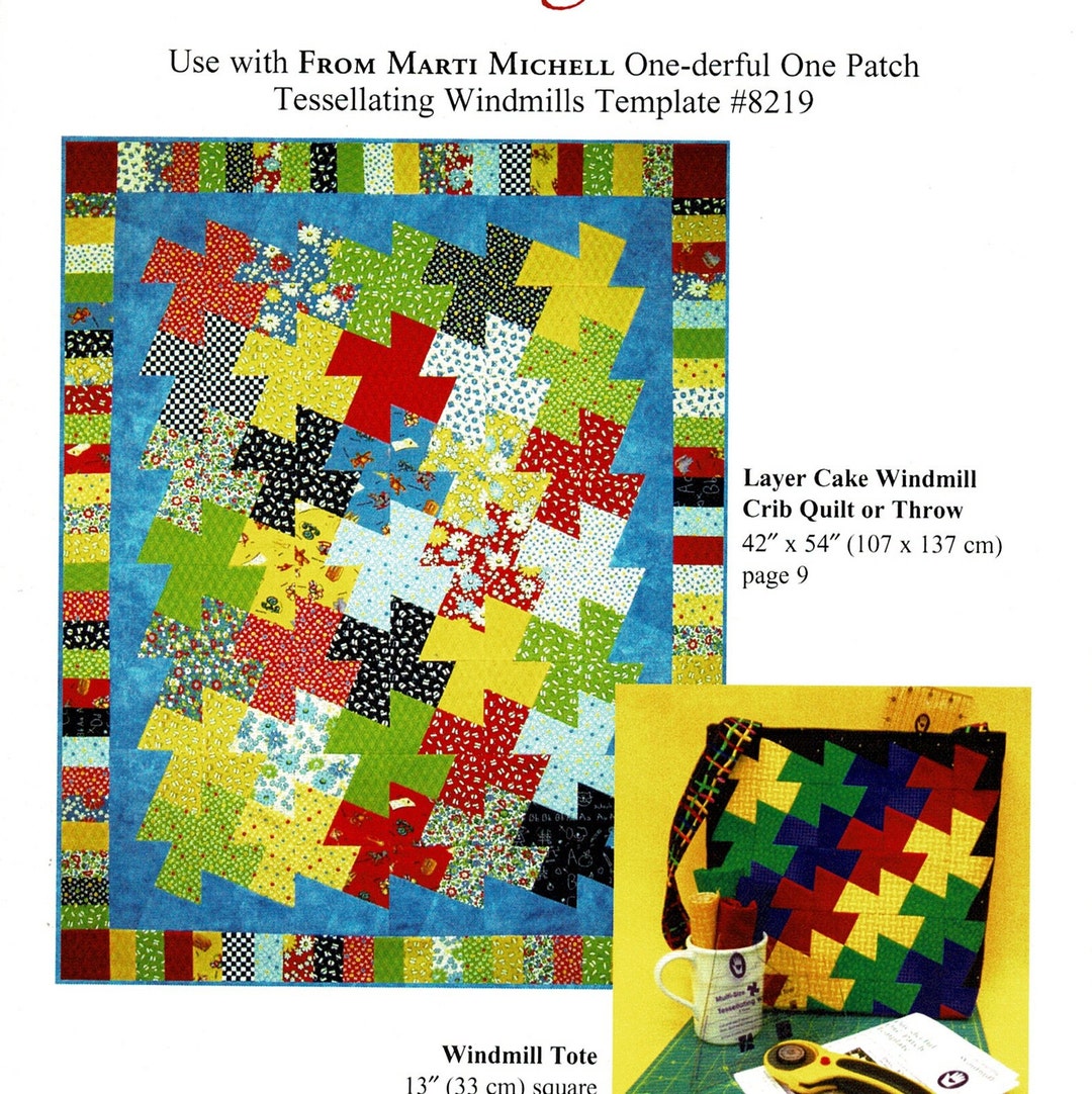 Uncut Spinning Windmills Wall Art Quilt Sewing Pattern by Marti Michell ...
