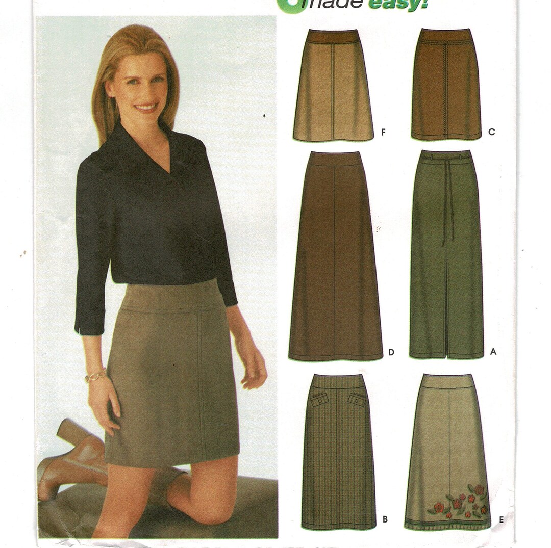Simplicity 9825 EASY Women Skirt Sewing Pattern in 3 Lengths, Misses 6 ...