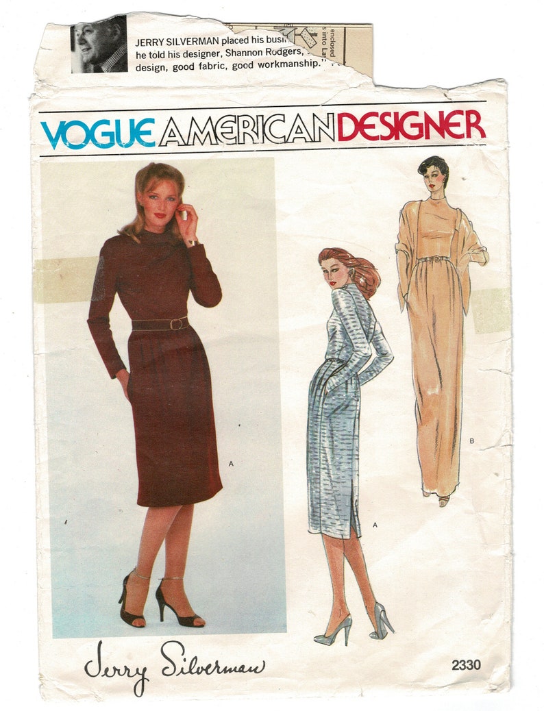 Vogue 2330 Evening Gown Sewing Pattern, Fitted Designer DRESS, Misses ...