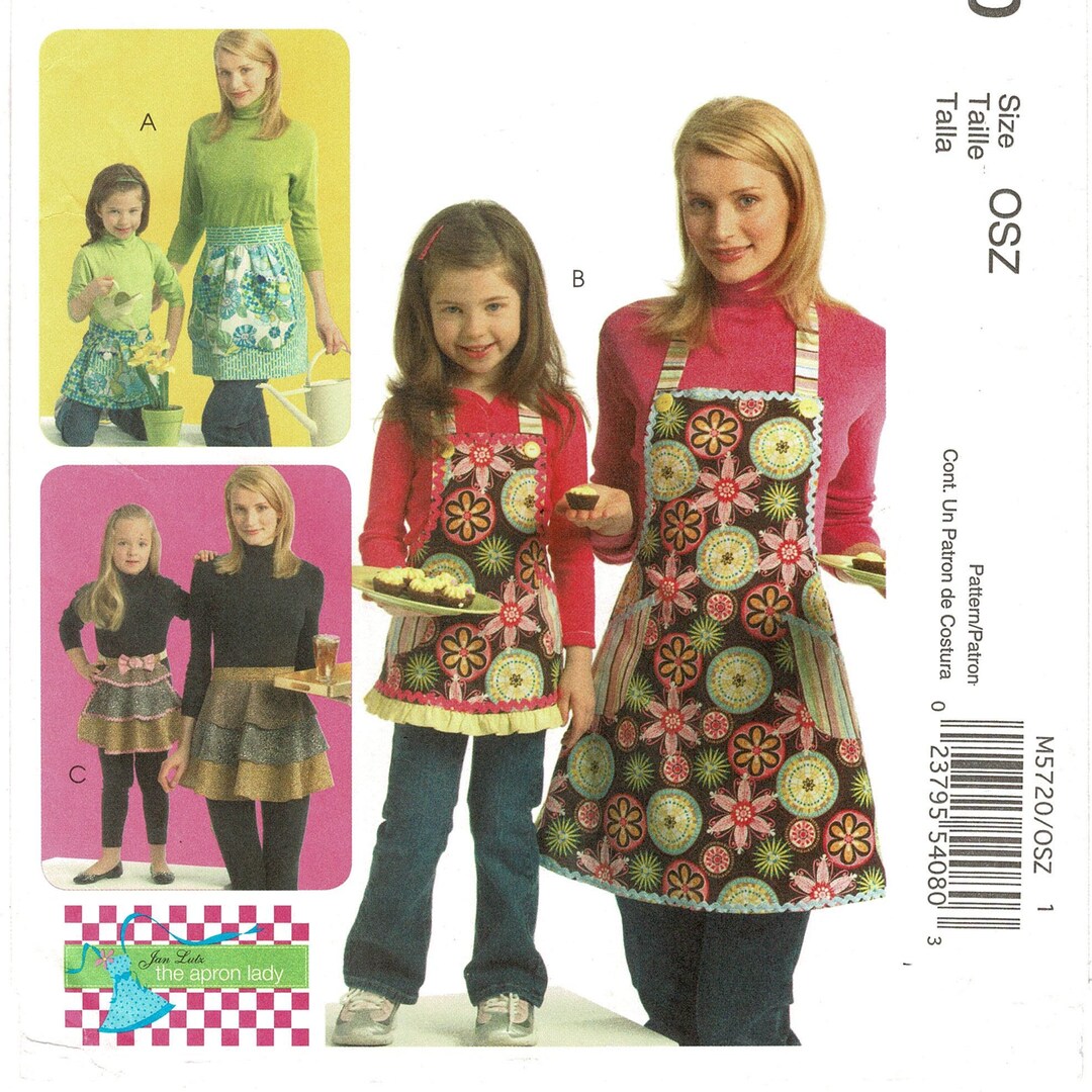 Mccalls M5720 Apron Sewing Pattern for Misses, Children & Girls, Half ...