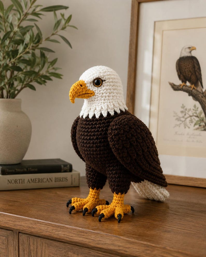 Bald Eagle Crochet Pattern PDF, Amigurumi Eagle Pattern, Crochet Bird ...