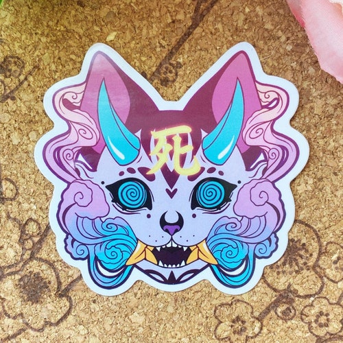 Oni Cat 3in Sticker - Etsy