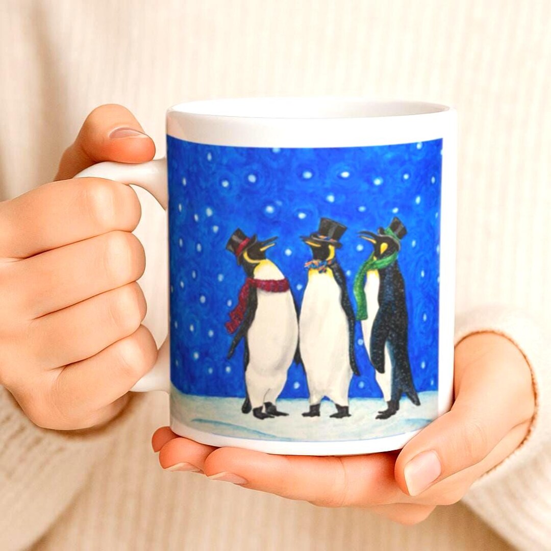 Emperor Penguin Mug | Hand-drawn Winter Coffee Cup - Etsy
