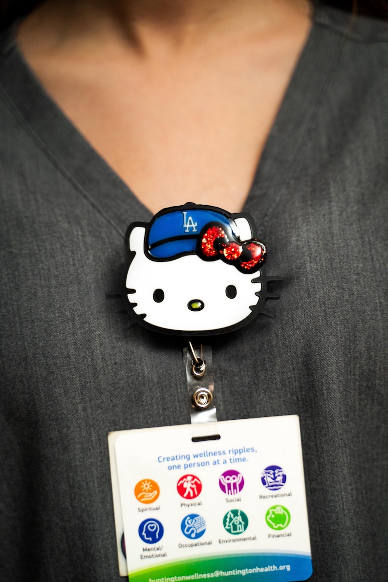 Hello Kitty LA Dodgers Badge Reel - Etsy
