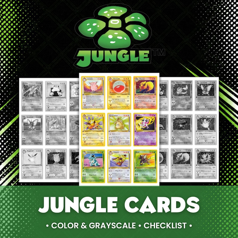 Base: Jungle Printable Complete Set Binder Placeholders + Checklist ...