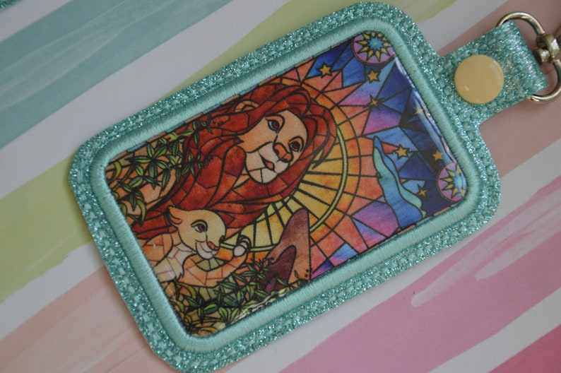 Stained Glass Character Rectangle Snap Tab Keychains | Etsy