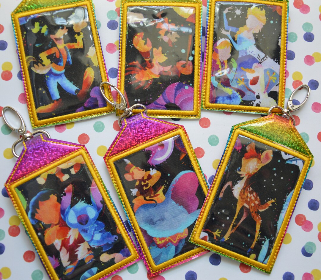 Silhouette Characters Business Card Key Chain Holder - Etsy