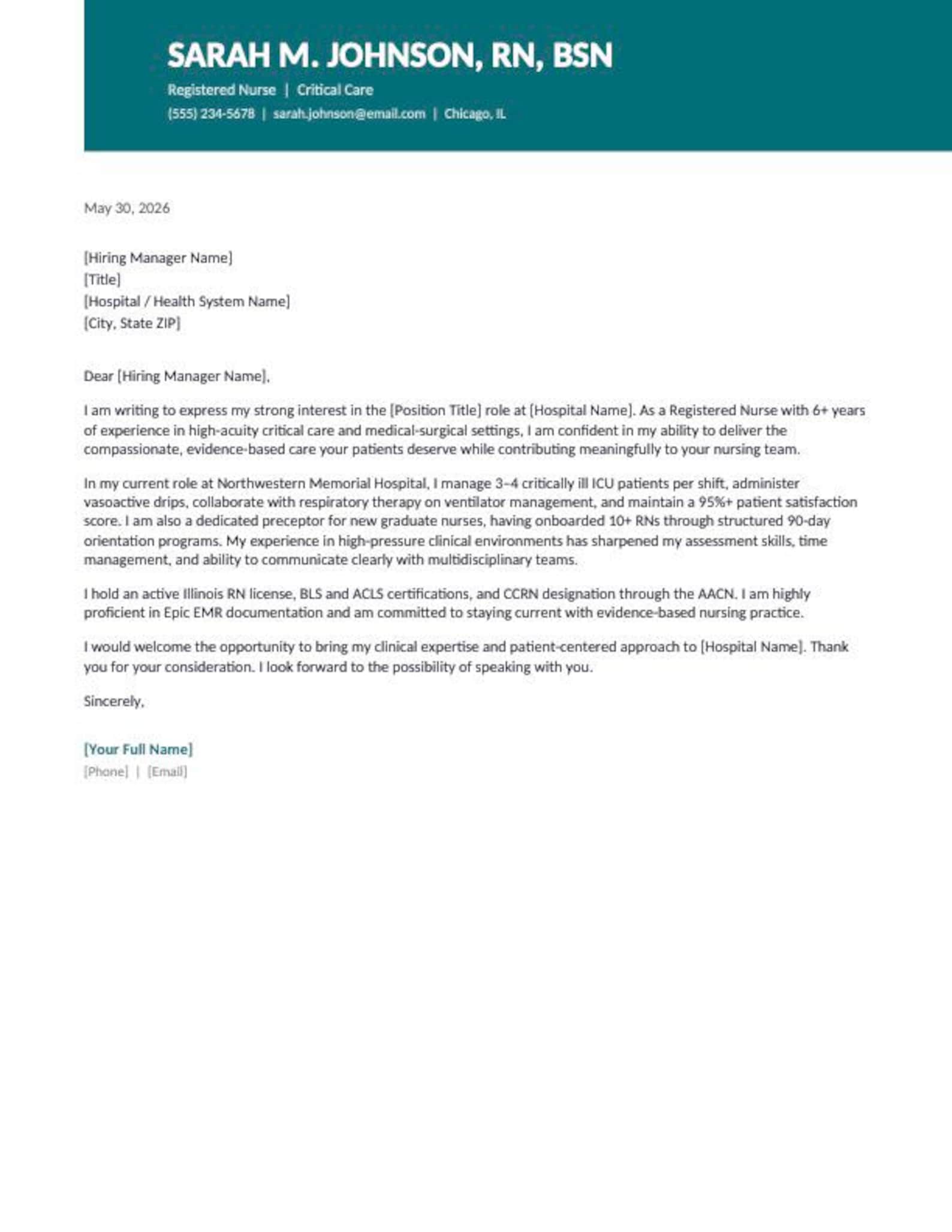 RN Resume and Cover Letter Bundle | ATS Friendly Nursing Templates ...