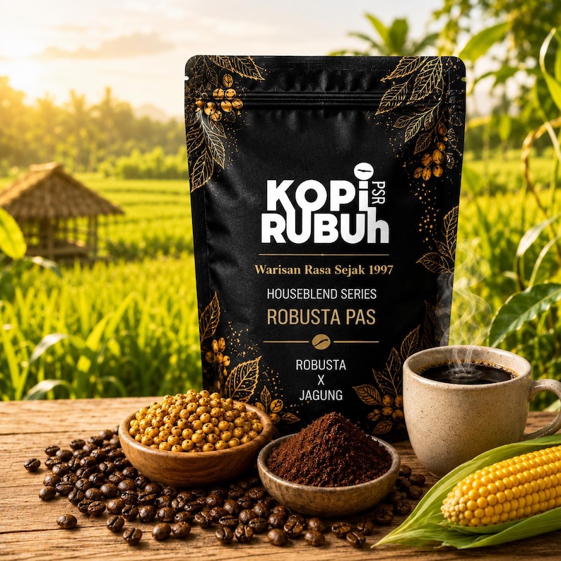 Balanced Robusta Coffee Blend - Authentic Lampung Traditional Roasted ...