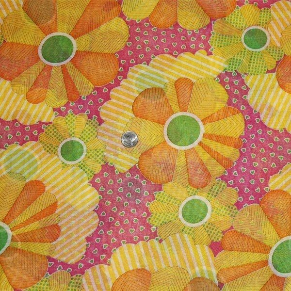 Bright Flower Fabric - Etsy