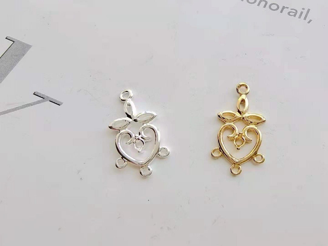 Tiny Heart Connector - Small Gold Connector - Small Heart Pendant ...
