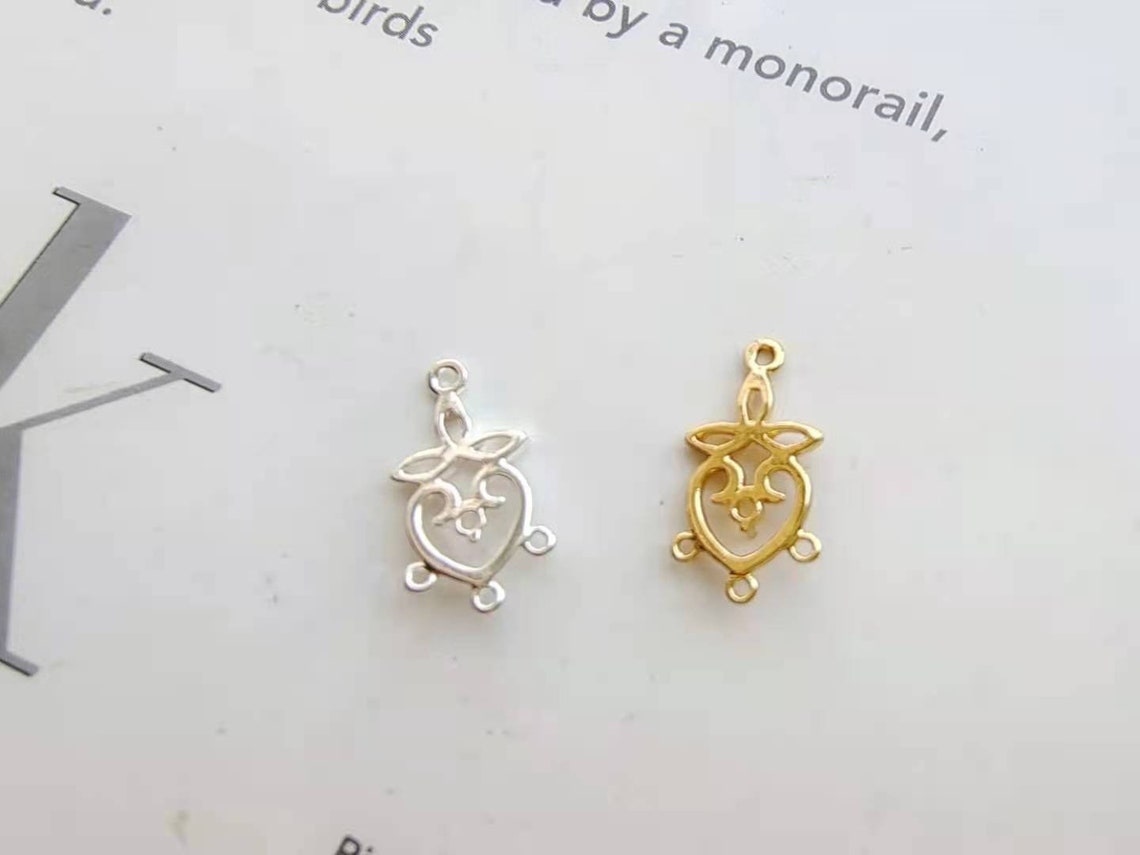 Tiny Heart Connector Small Gold Connector Small Heart - Etsy