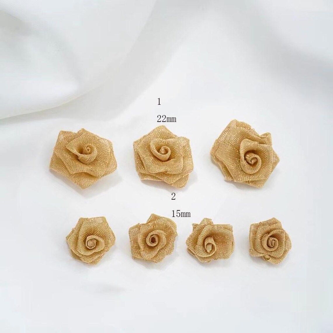 14K Gold Filled Copper Wire Mesh Rose Flower Pendant DIY Earrings ...