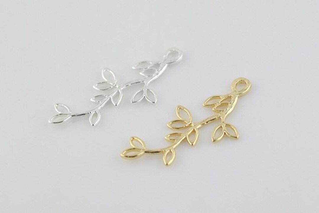 Silver Tree Branch Tree Branch Charm Gold Tree Branch 6pcs Raw Brass ...