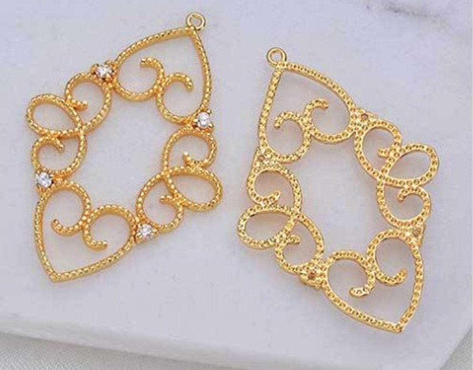 Filigree Findings Filigree Connectors Gold Metal Lace | Etsy