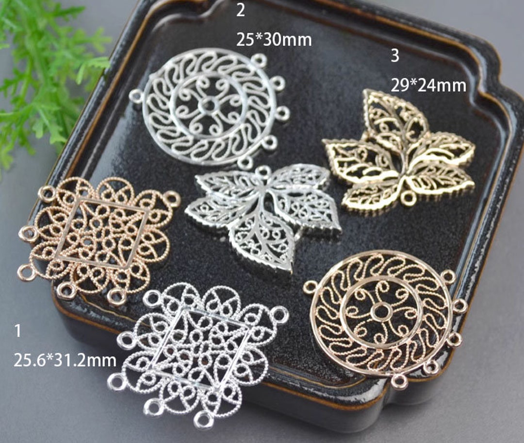 Filigree Findings - Filigree Connectors - 4pcs Brass Plating Gold ...
