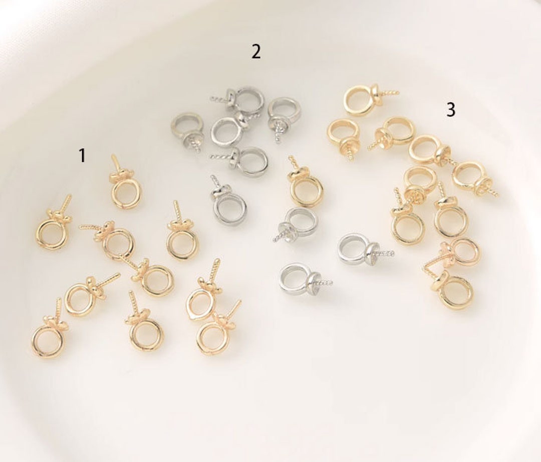 Bead Cap Bail With Loop, Gold Silver Plated Brass Cone End Caps for ...