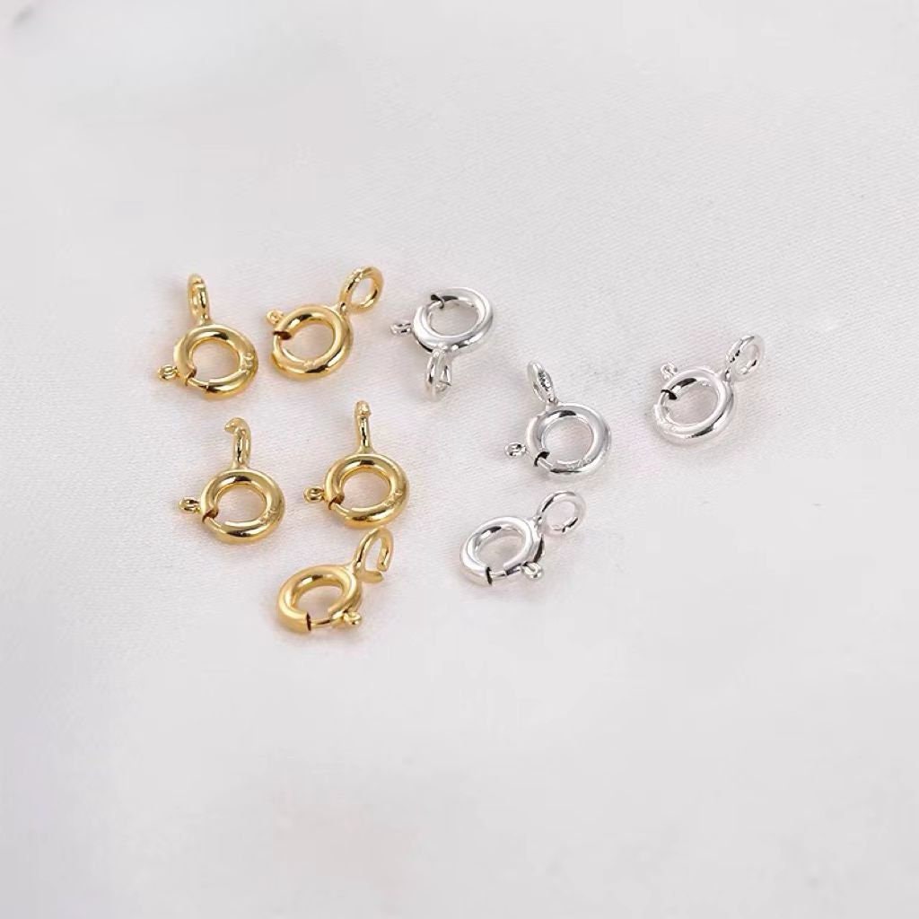 Spring Ring Clasps, Gold and Silver Round Metal Fastener Closures for ...