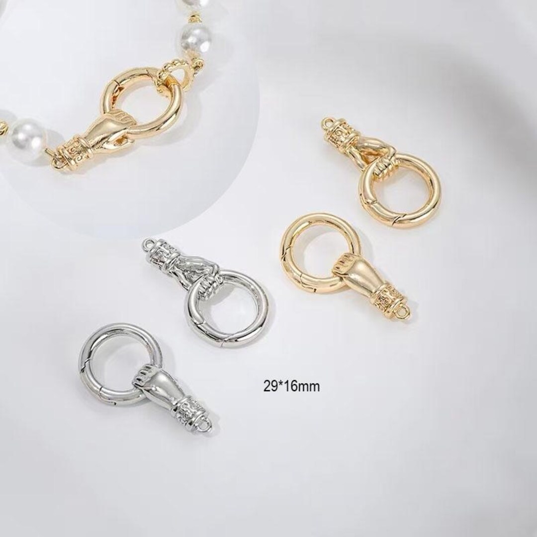 Hand Toggle Clasps Set With Circle Ring - 14K Gold Plated DIY Jewelry ...