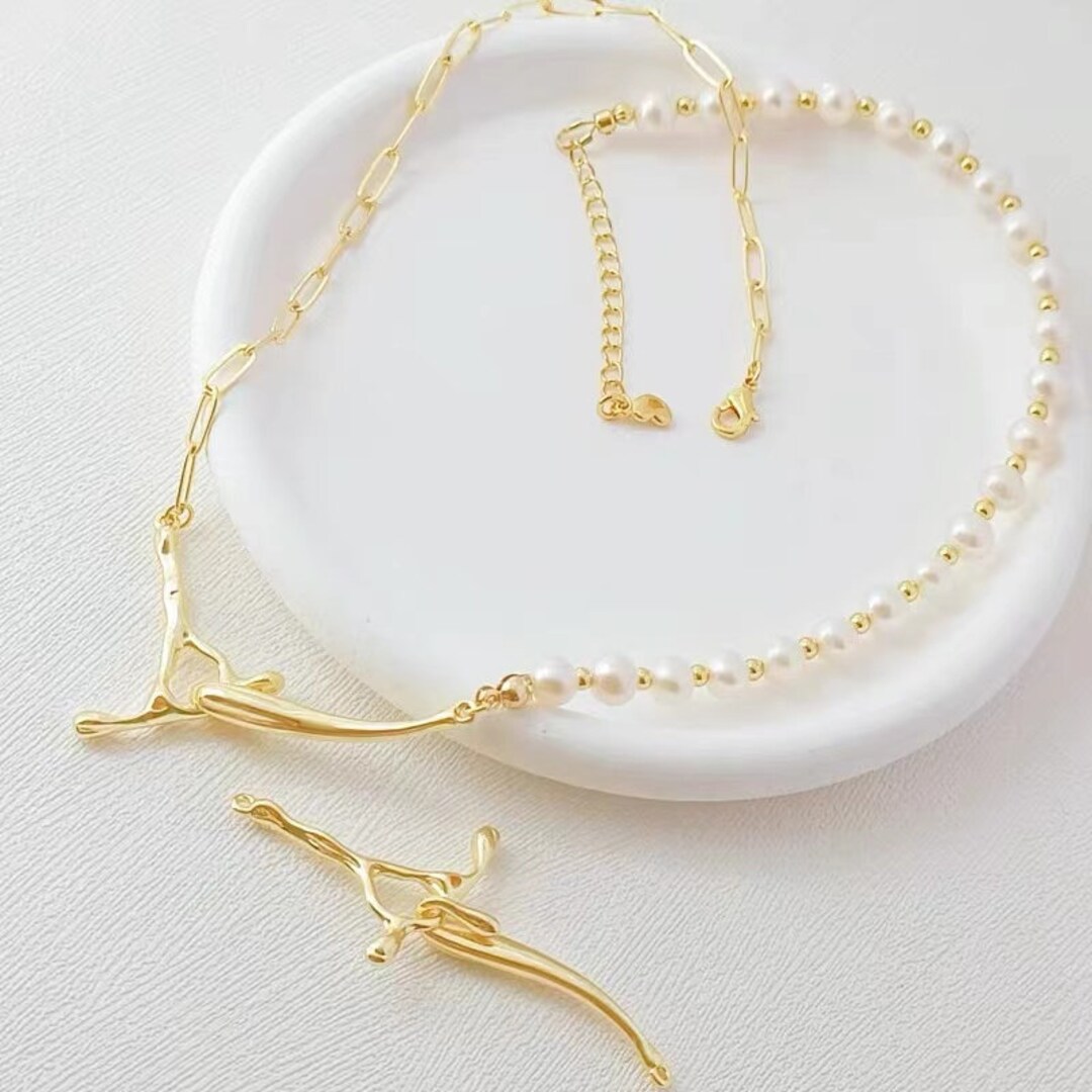 Handmade Tree Branch Hook Double Hanging Buckle - 18K Gold Plated ...