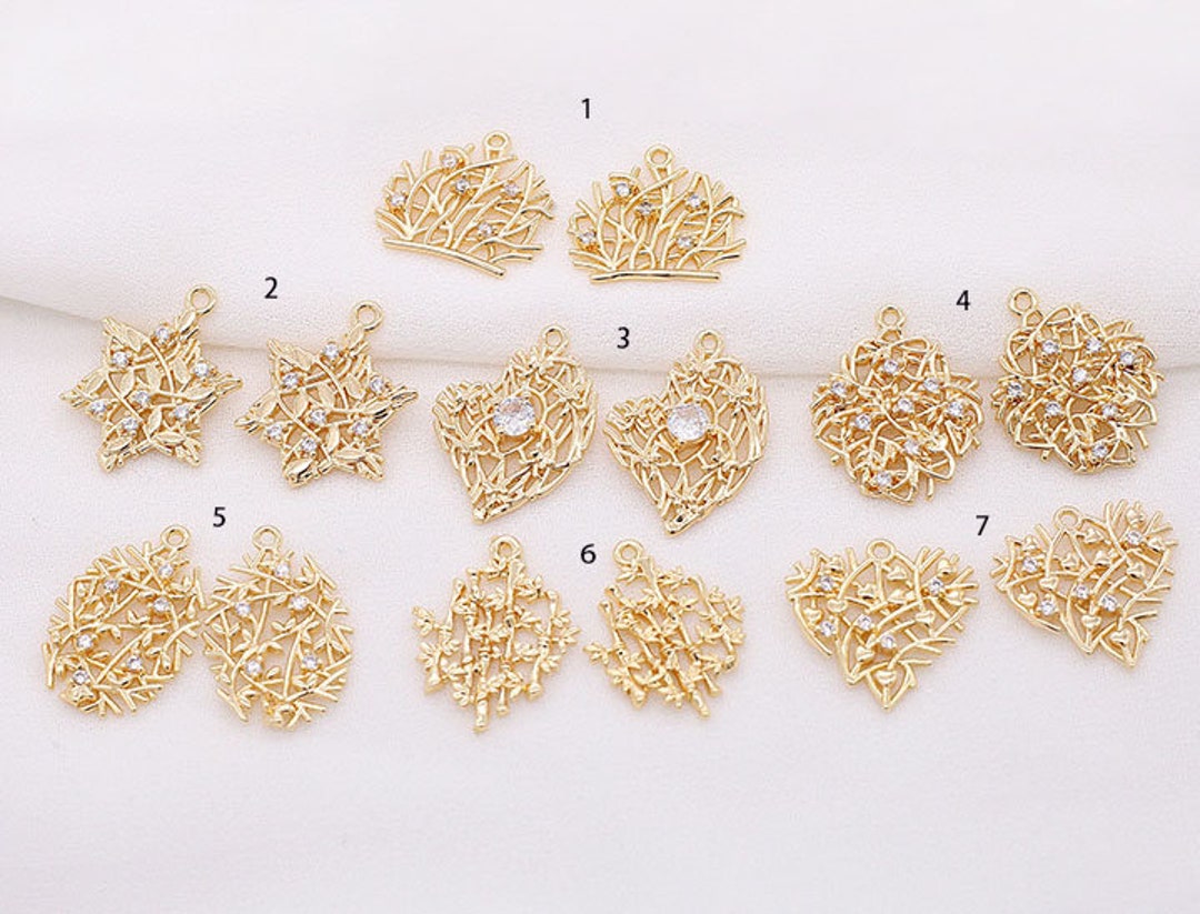 Gold Tree Branch - Tree Branch Charm - 6pcs Brass Plated Real Gold Tree Branch Pendant Msx45 - Etsy